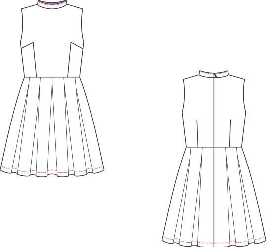 Technical Drawing Sketch Dress Vector Images (over 6,500)