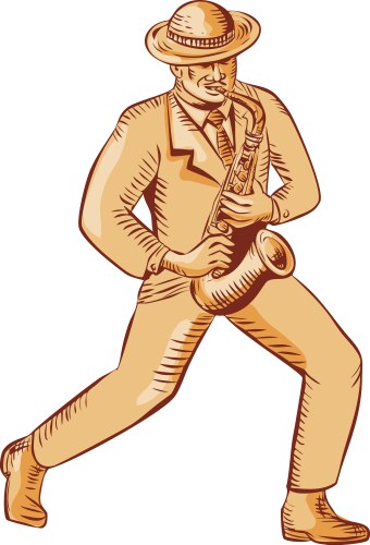 Jazz man percussion player musician cartoon Vector Image