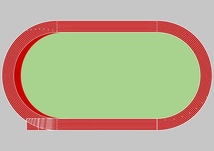 Cartoon running track stadium Royalty Free Vector Image