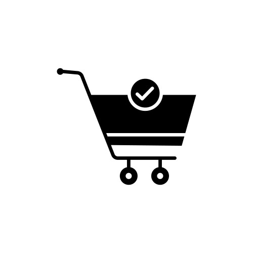 Shopping cart check icon set order placed symbol Vector Image