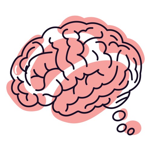 Brain dream color stroke Royalty Free Vector Image