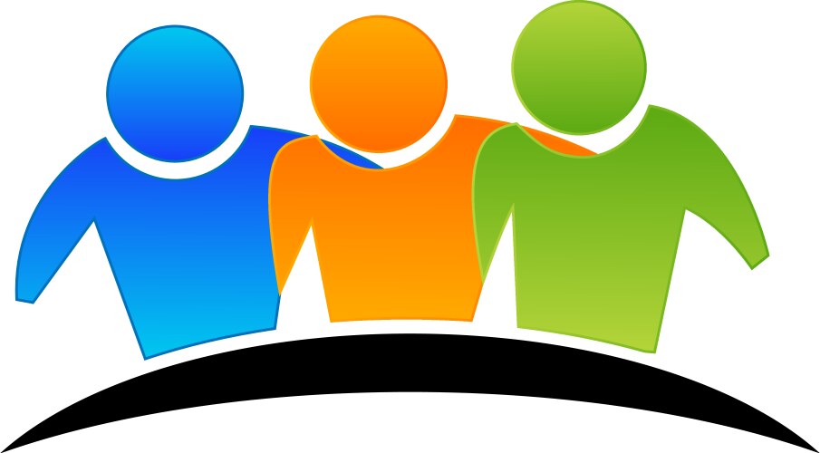 Teamwork group people working together logo Vector Image