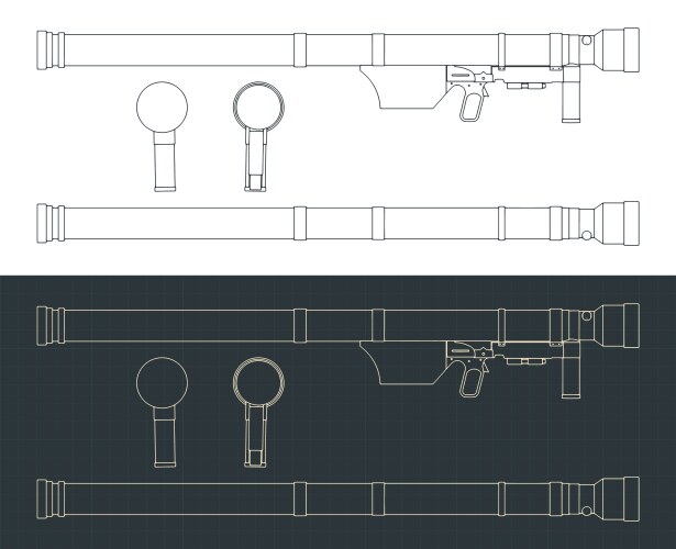 Assault rifle blueprints Royalty Free Vector Image