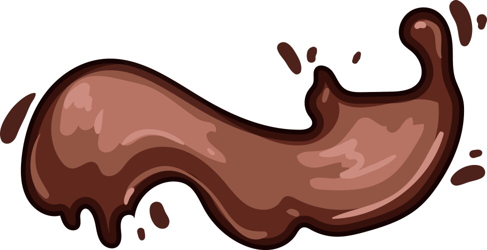 Creamy chocolate splash cartoon Royalty Free Vector Image