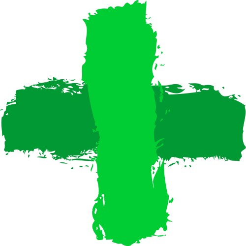 Brush stroke plus sign Royalty Free Vector Image