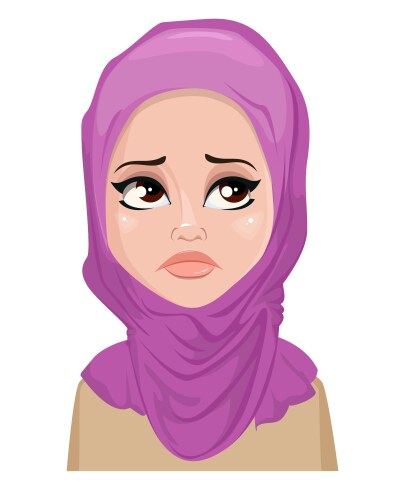 Face expression of arabic woman - happy Royalty Free Vector