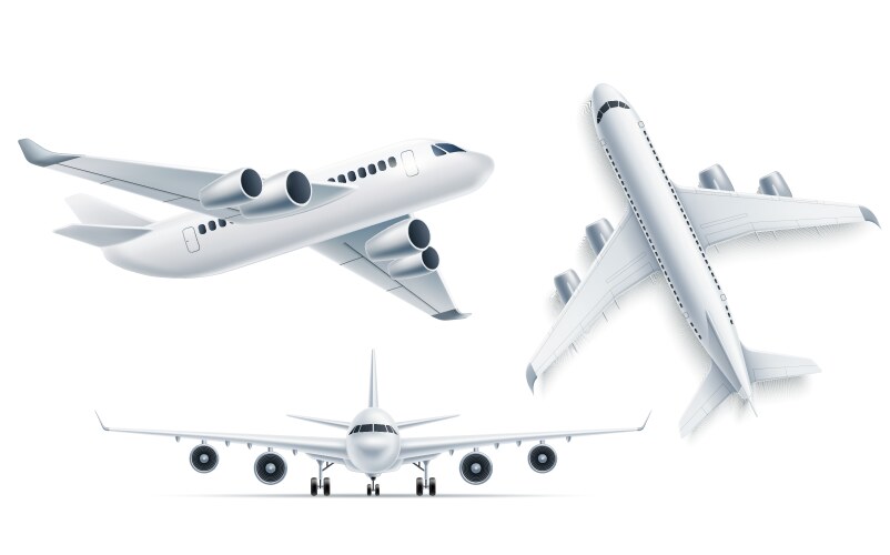 Realistic airplane Royalty Free Vector Image - VectorStock