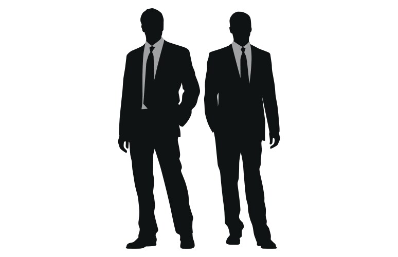 Two business man silhouette – Royalty-Free Vector | VectorStock