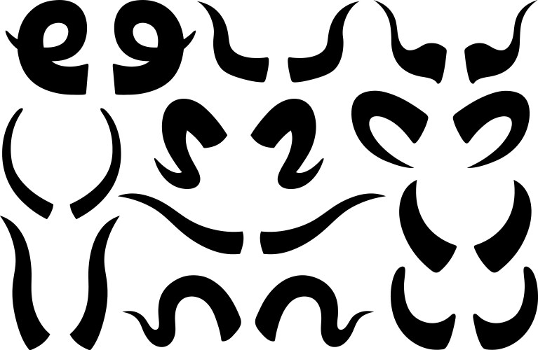 Animal Horns Collection Royalty Free Vector Image