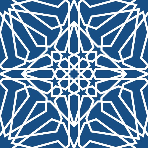 Blue islamic pattern seamless arabic geometric Vector Image