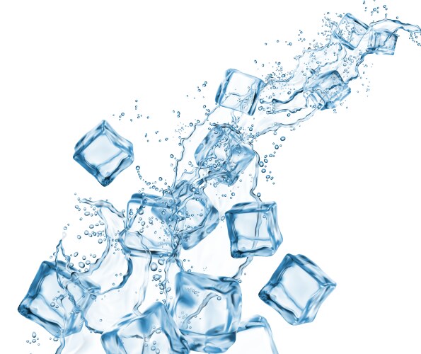 Splashing ice cubes Royalty Free Vector Image - VectorStock