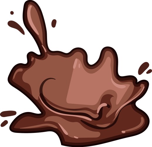 Creamy chocolate splash cartoon Royalty Free Vector Image