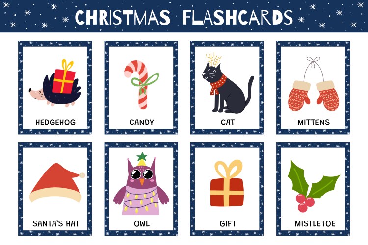 Christmas Flashcards Vector Images (67)
