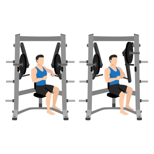 Hammer strength machine seated chest press Vector Image