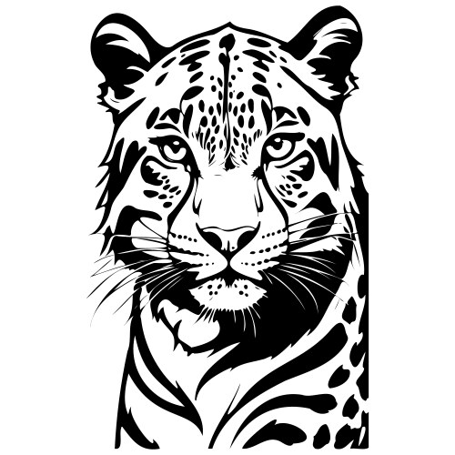 Vintage amur leopard sitting hand drawn Royalty Free Vector