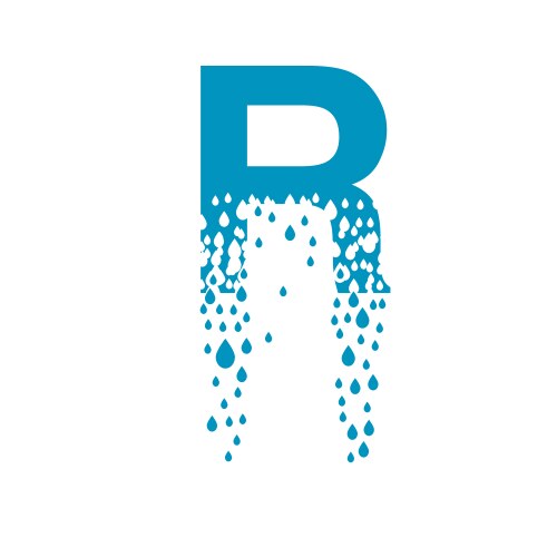 Letter x dissolves into droplets drops of liquid Vector Image