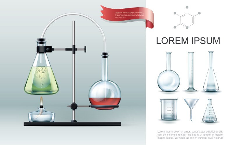 Realistic laboratory elements template Royalty Free Vector