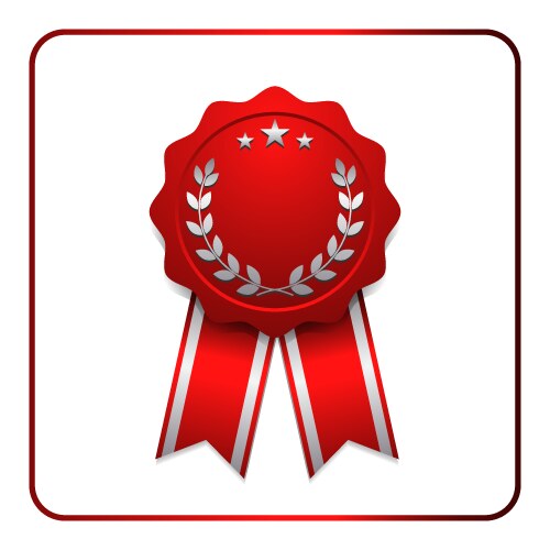 Red award ribbon certificate banner Royalty Free Vector