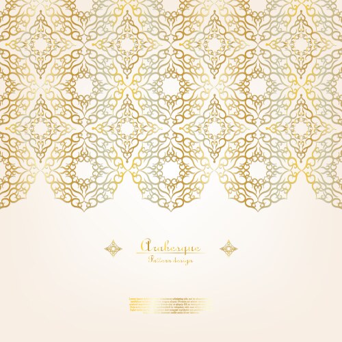 Arabesque thai gold background border Royalty Free Vector