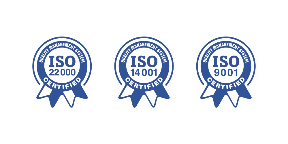 Iso certified stamps with big check mark Vector Image