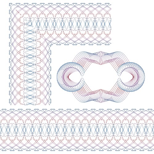 Classic guilloche elements Royalty Free Vector Image