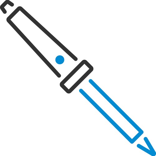 Hand holding soldering iron symbol cartoon Vector Image