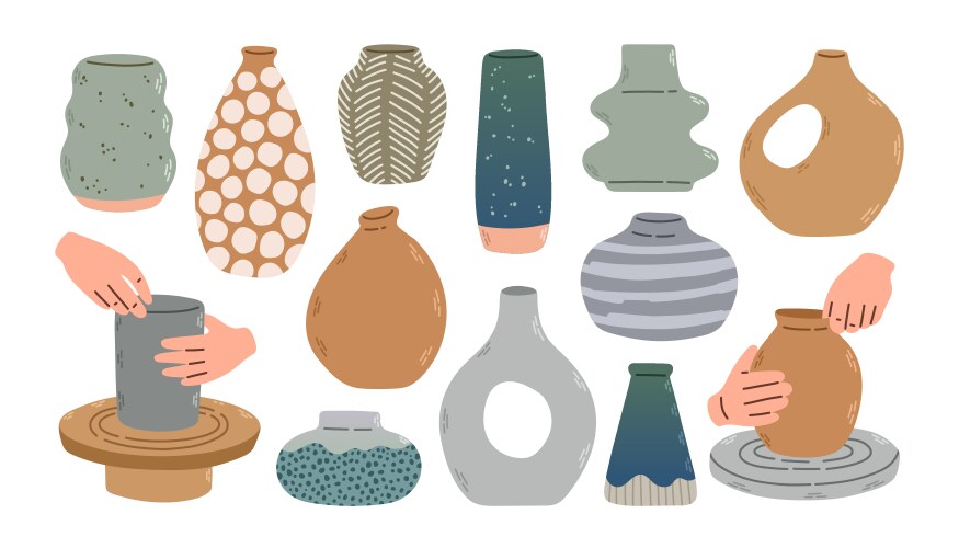 Pottery studio infographics Royalty Free Vector Image