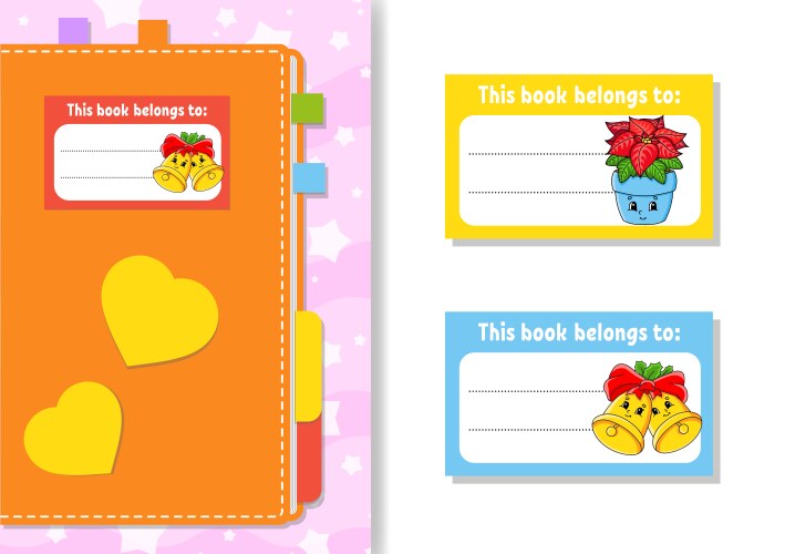 Book label stickers for kids the rectangular Vector Image