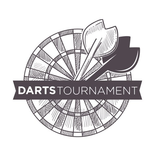 Darts emblems with arrows on shields Royalty Free Vector