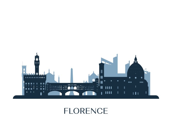 Florence light streak skyline Royalty Free Vector Image