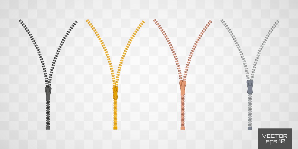 Zipper set Royalty Free Vector Image - VectorStock