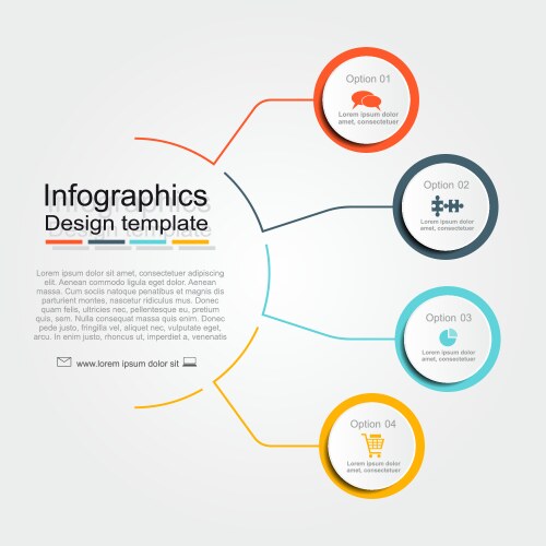 Measuring infographic templates with connected Vector Image