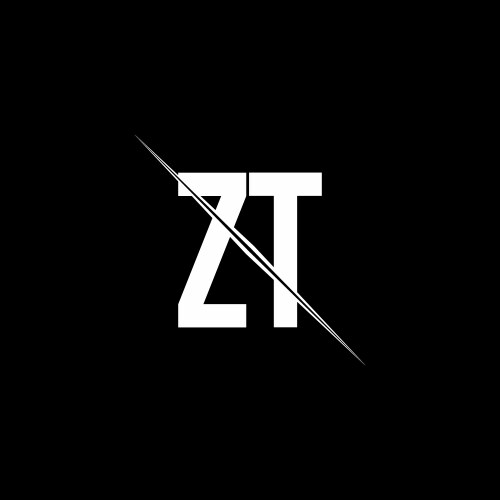 Zt logo monogram with shield shape design template