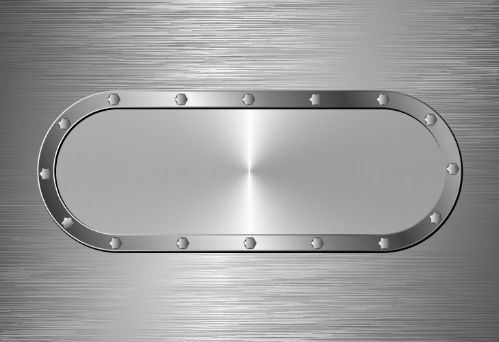 Realistic silver plaque metal frame for door Vector Image