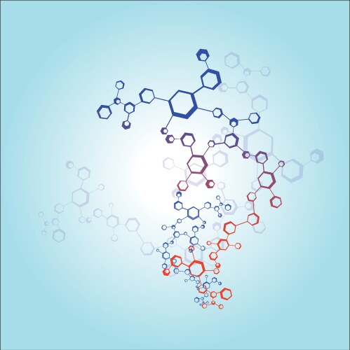 Molecular cell structure background chemical Vector Image