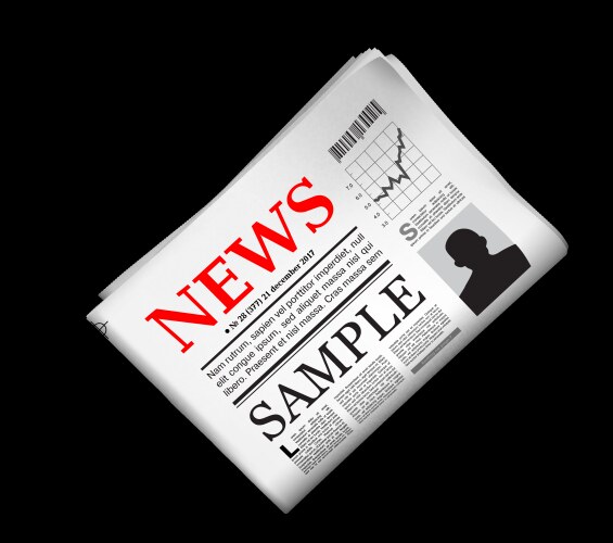 3d perspective blank opened newspaper mock up Vector Image