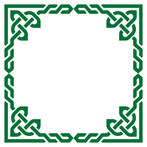 Irish celtic corners design set braided Royalty Free Vector