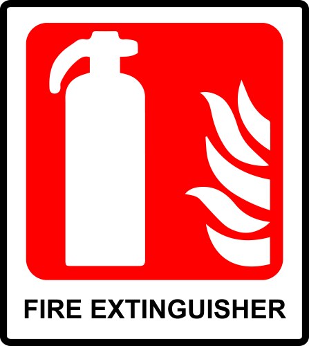 Fire extinguisher sign Royalty Free Vector Image