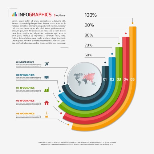 Progressive bar chart abstract Royalty Free Vector Image