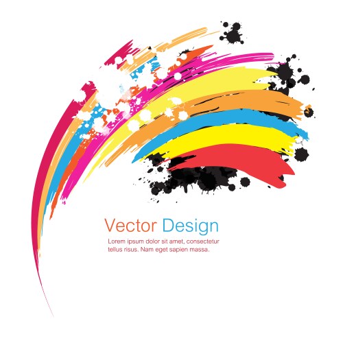 Carefree young children paint a rainbow of colors Vector Image