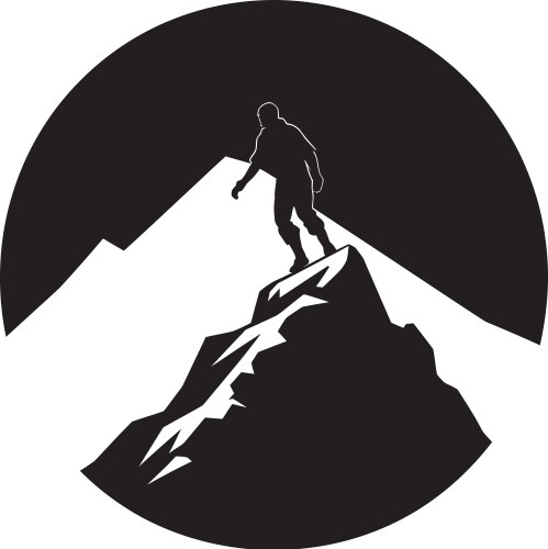 Climb conquer man climbing mountain design Vector Image