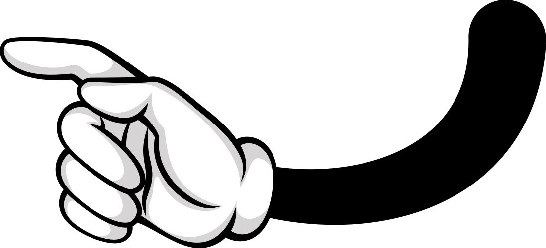 Cartoon hand and comic arm with five fingers Vector Image