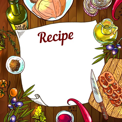 Kitchen recipe background Royalty Free Vector Image