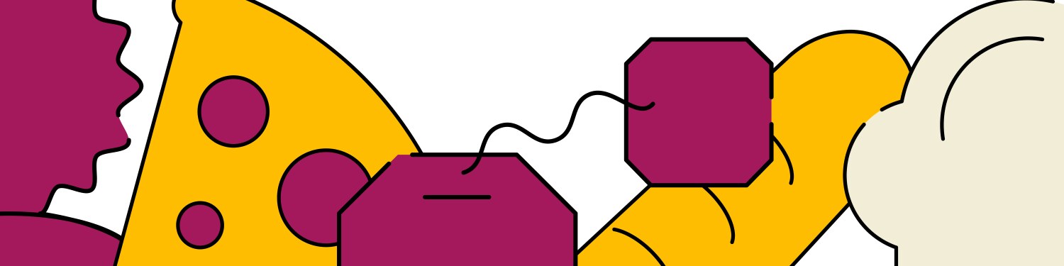 Food related horizontal banner or border template Vector Image