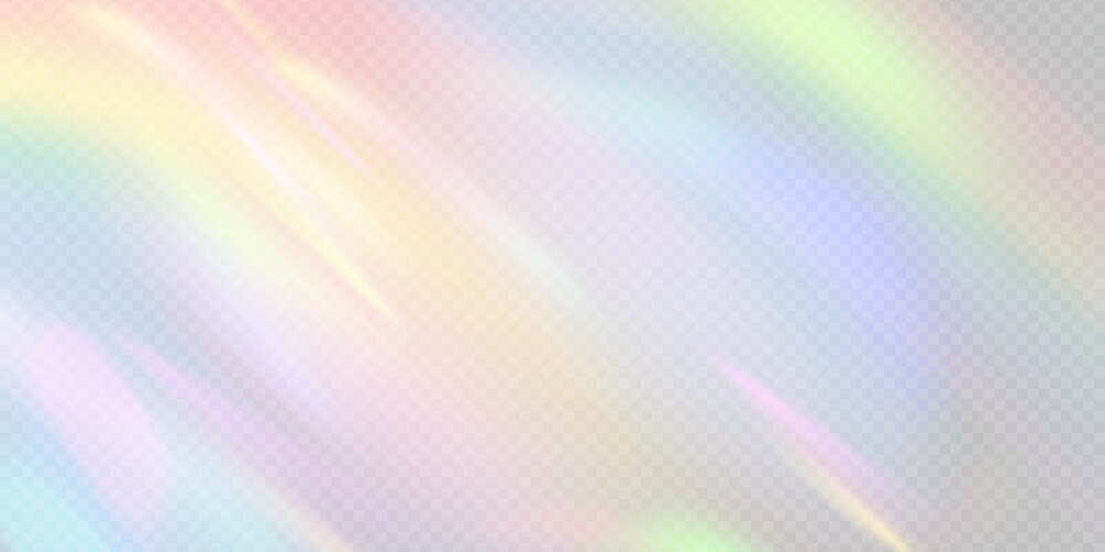 Rainbow light prism effect transparent background Vector Image