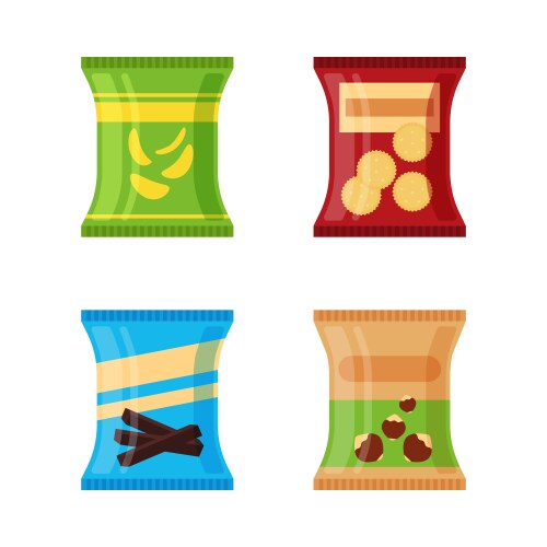 Cute smiling cracker chips different shapes Vector Image