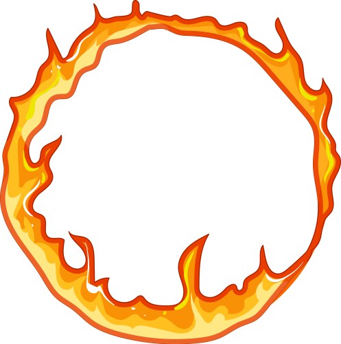 Circle fire set cartoon Royalty Free Vector Image