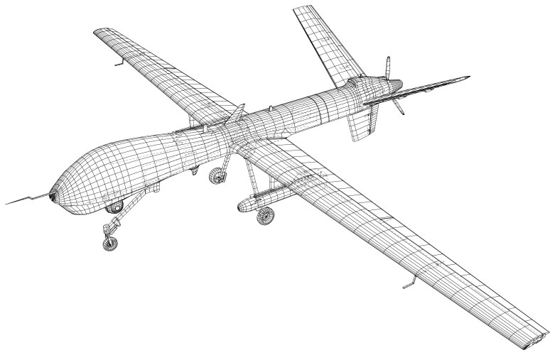 Military predator drone Royalty Free Vector Image