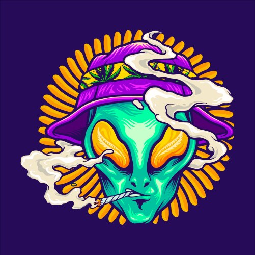 Alien smoking Royalty Free Vector Image - VectorStock