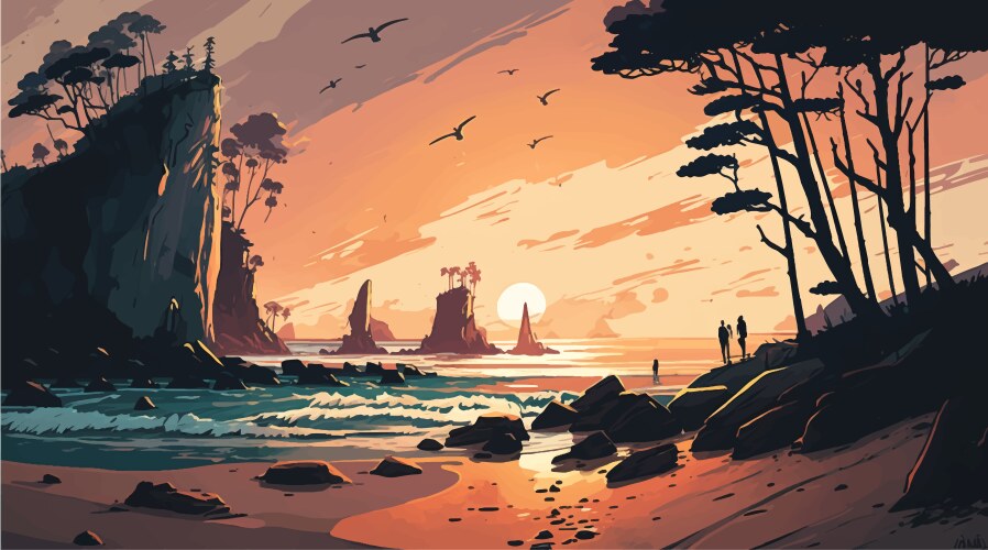 Beach Sunrise Vector Images (over 29,000)